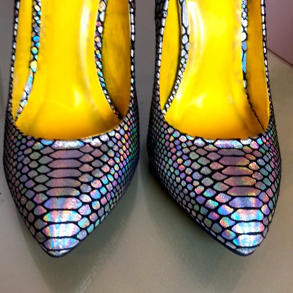 Shoes | New Sexy Silver Iridescent Snake Heels | Poshmark